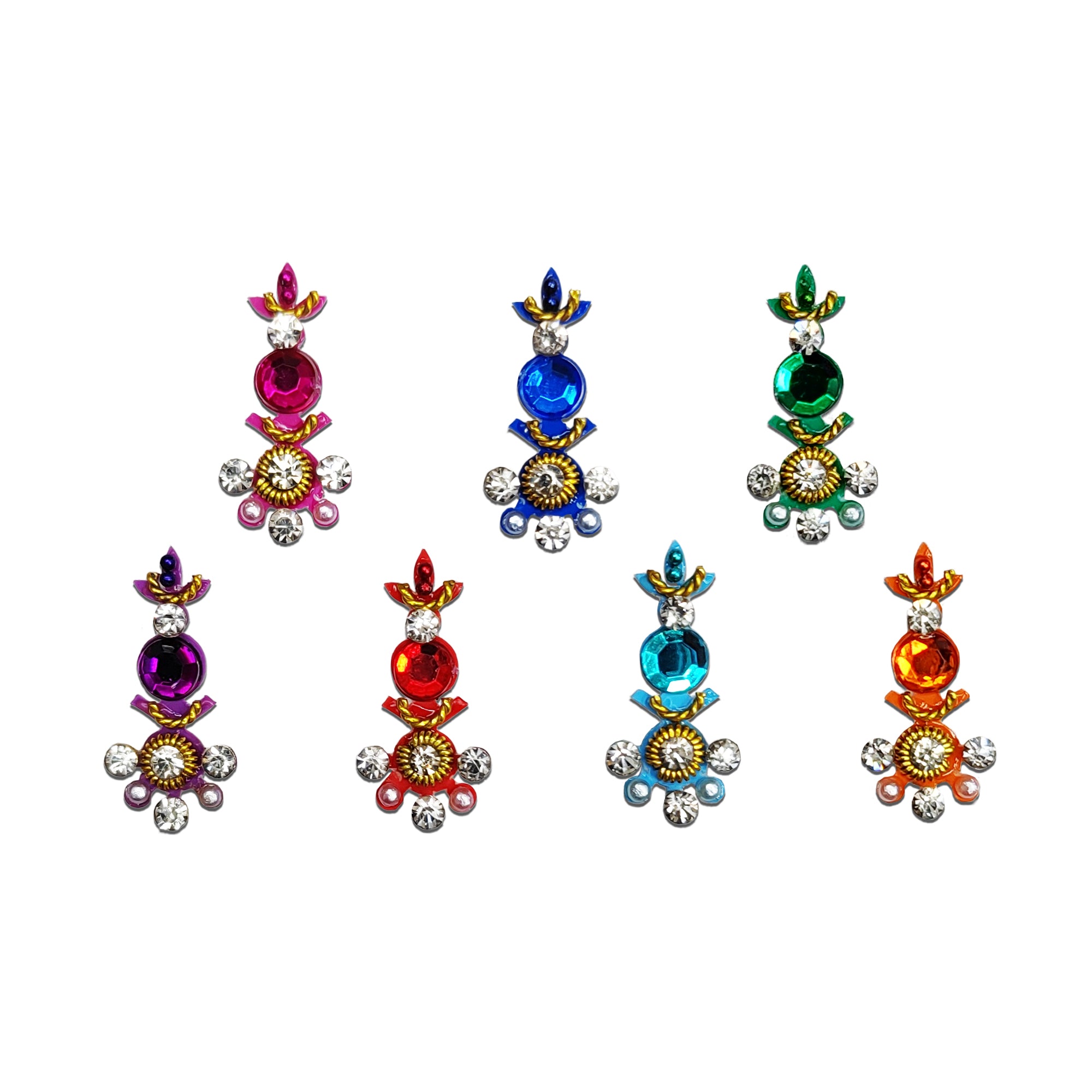 Comet Busters® Multicolor Artistic Abstract Bindis Diamond, Shiny Beads ...