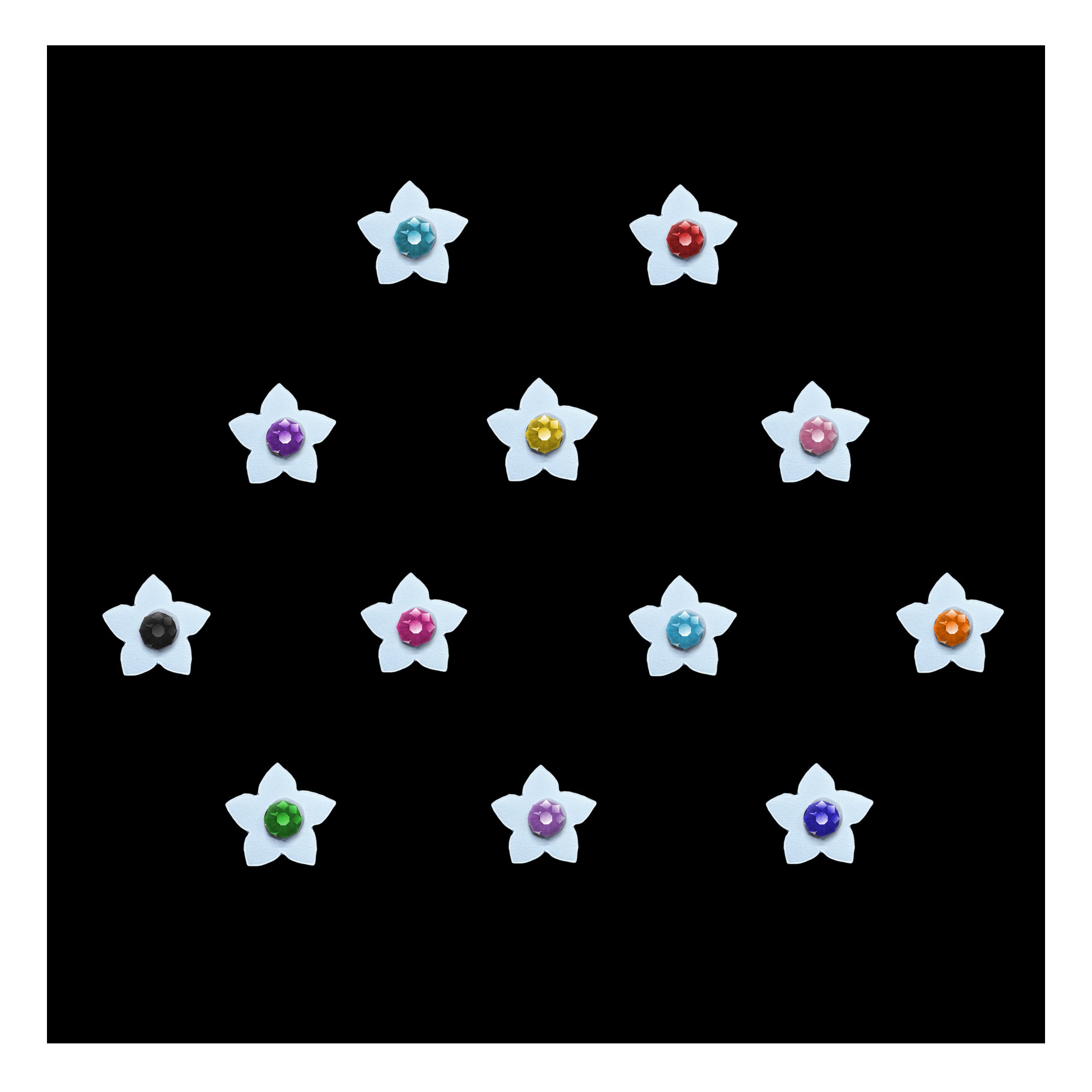 Comet Busters Cute White Baby Bindis Kids Face Decoration Stickers (6m