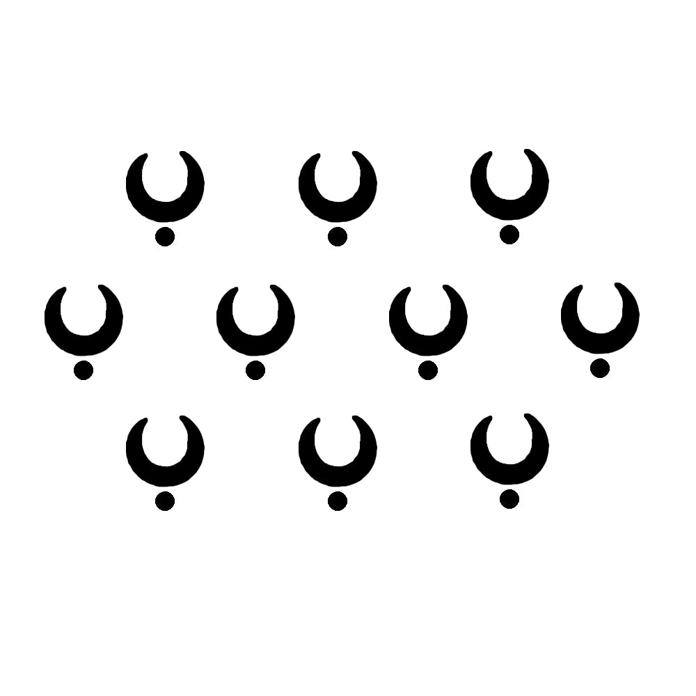 Comet Busters Traditional Black Moon Bindis With Black Dot (10mm)(BIN1