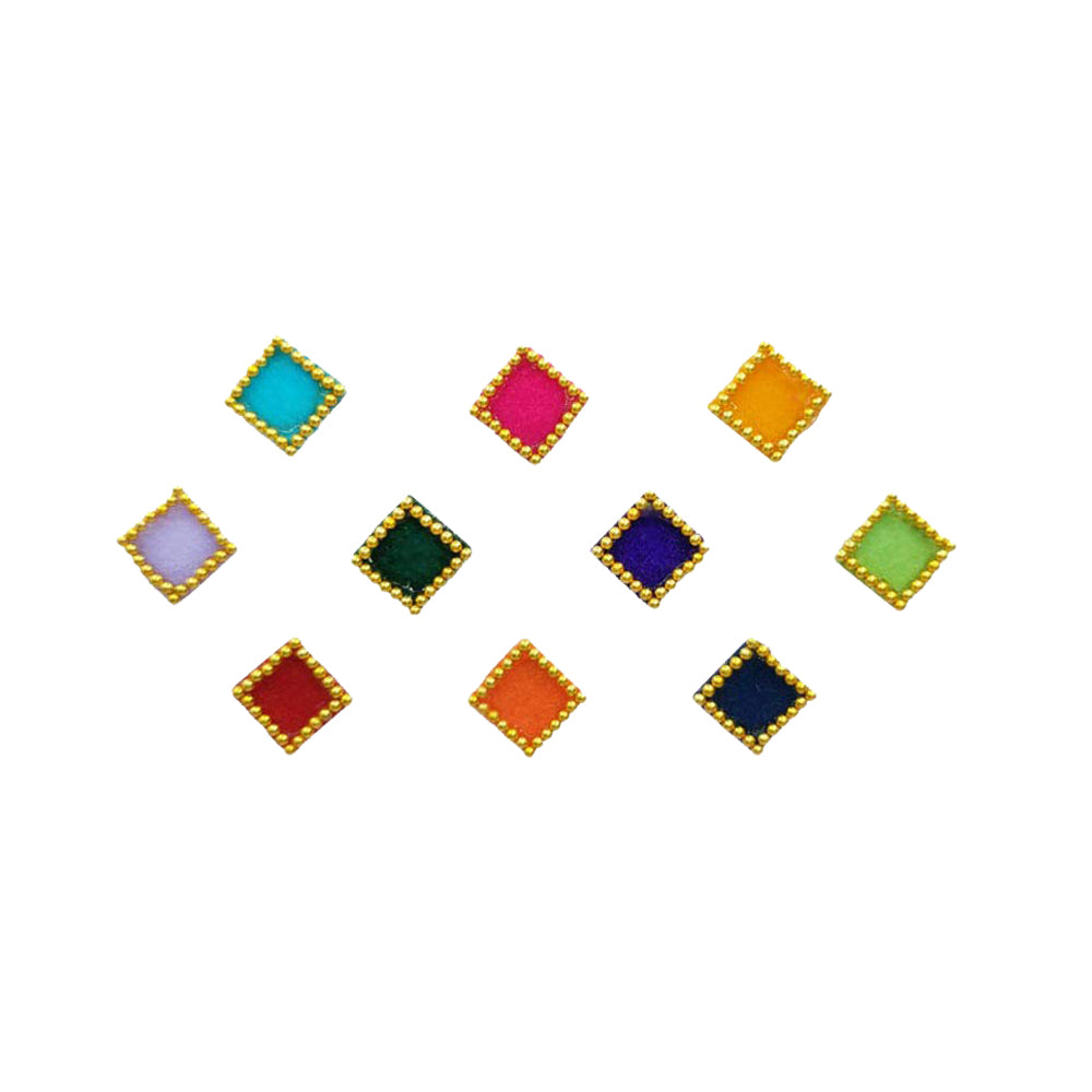 Comet Busters Beautiful Square Multicolored Bindi (5 mm) (BIN124)