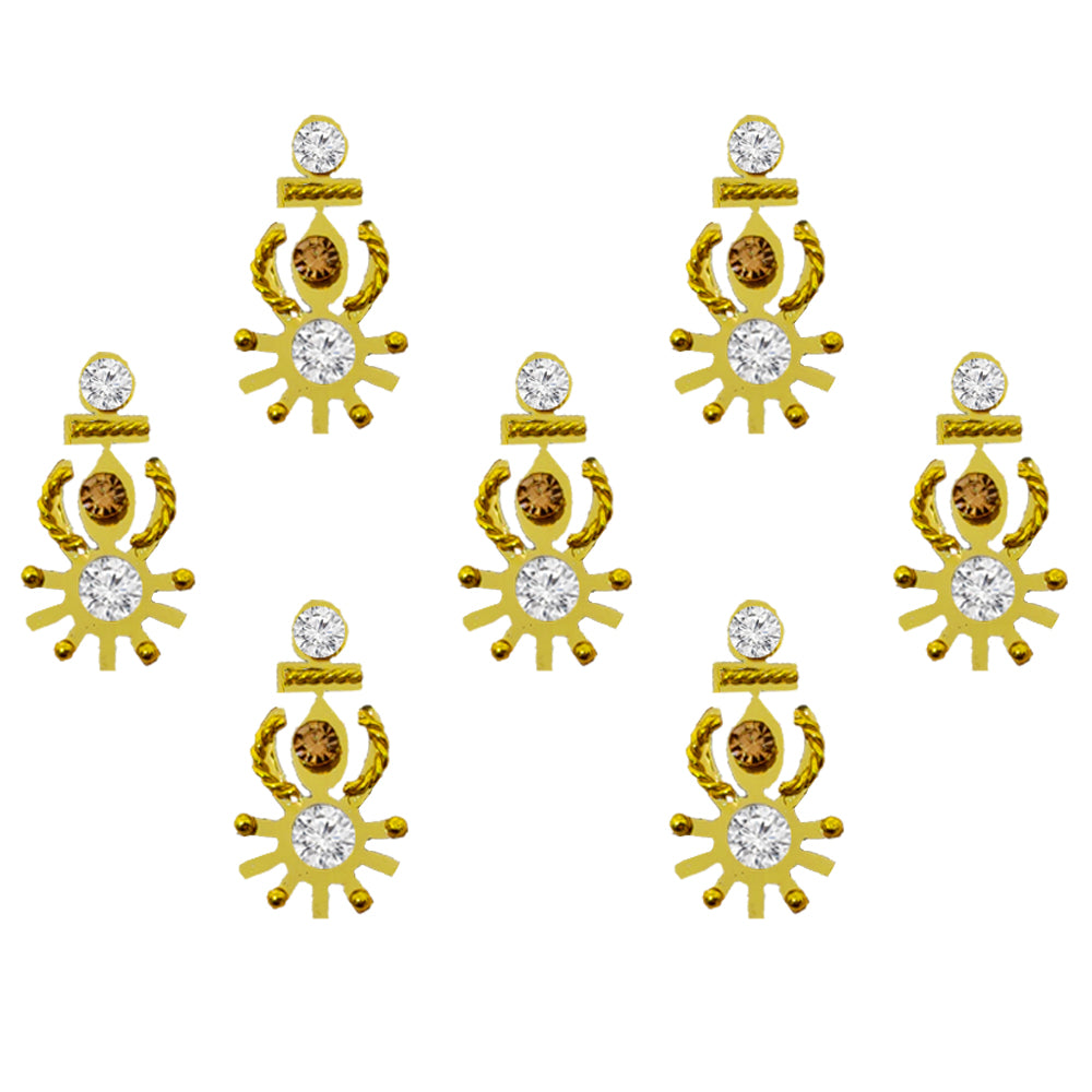 Comet Busters® Gold Artistic Abstract Bindis Diamond, Shiny Beads Bindi ...