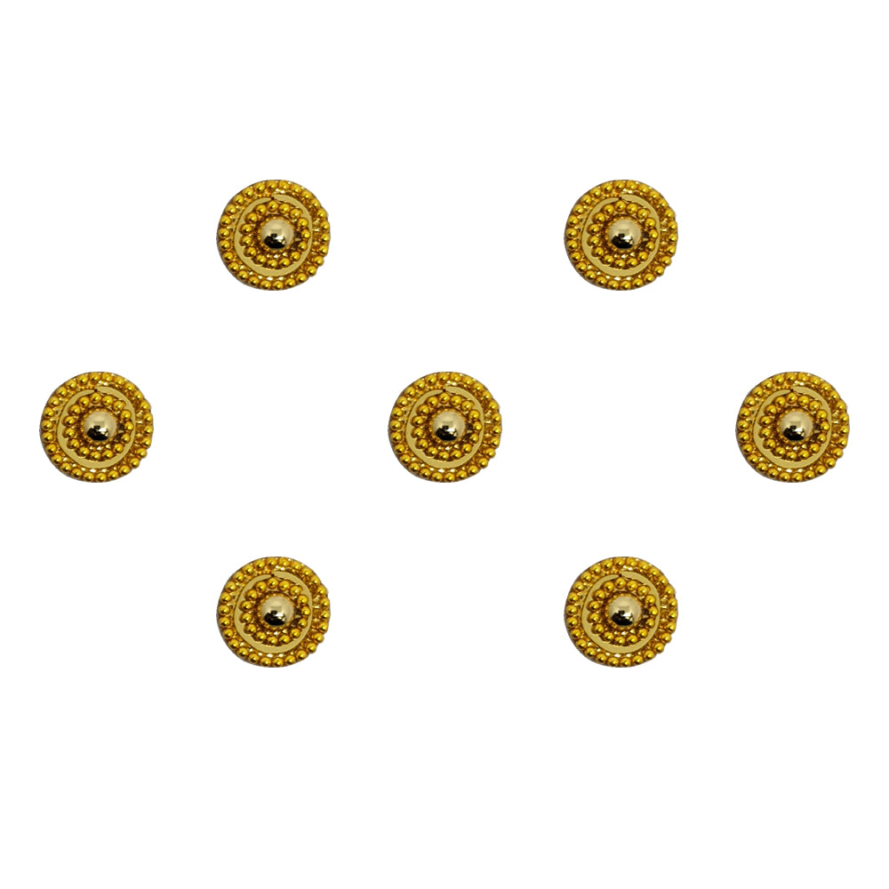Comet Busters Beautiful Golden Round Bindi With Gold Beads Border (8mm