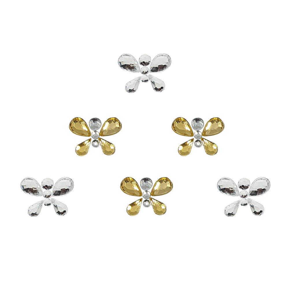 Comet Busters Beautiful Gold and Silver Butterfly Stone Face Gems Bind