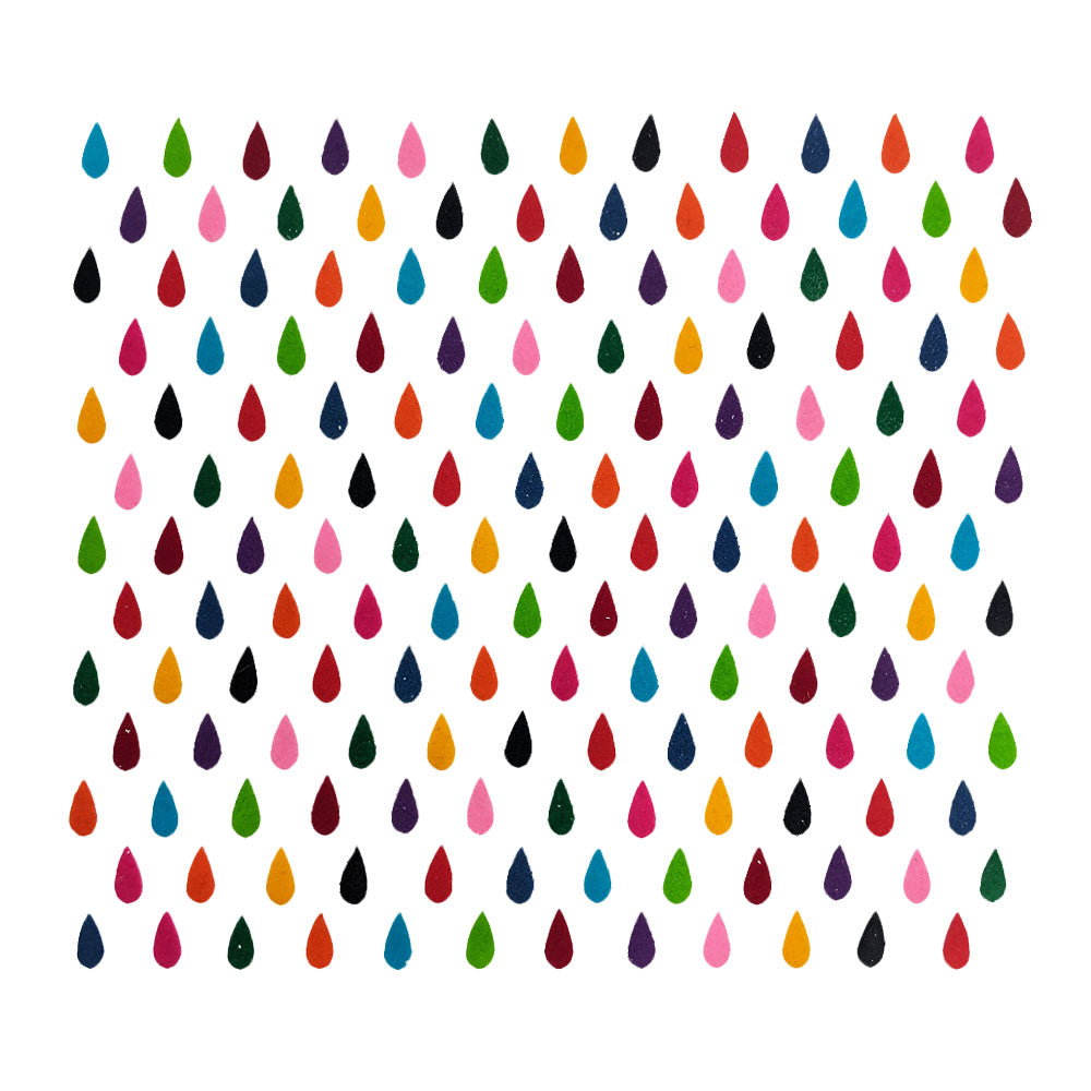 Comet Busters Basic Tear Drop Multicolor Velvet Bindis (7mm)(BIN1734)