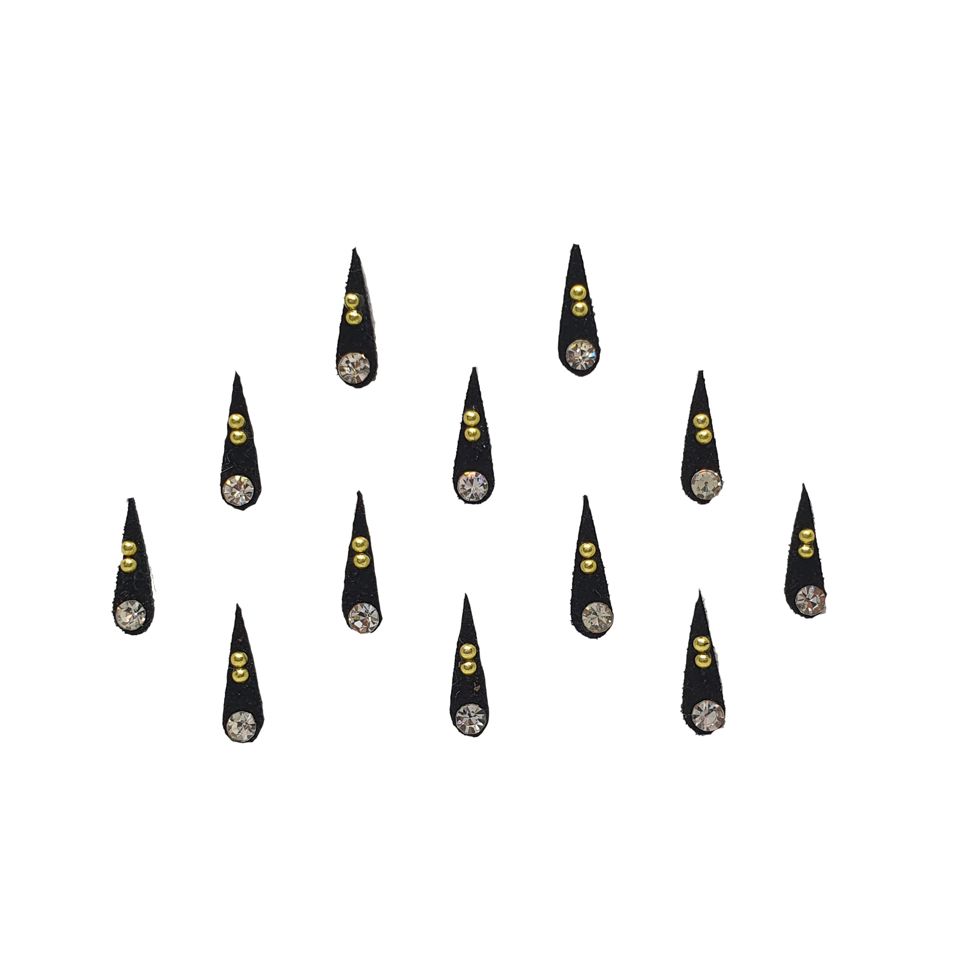 Comet Busters Beautiful Handcrafted Small Black Tilak Bindis With Ston