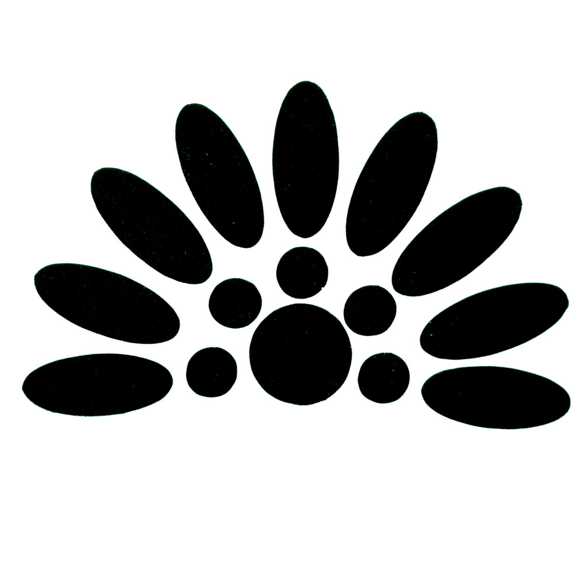Comet Busters Handcrafted Black Oval Velvet Bindis (BIN1890) (15 mm)