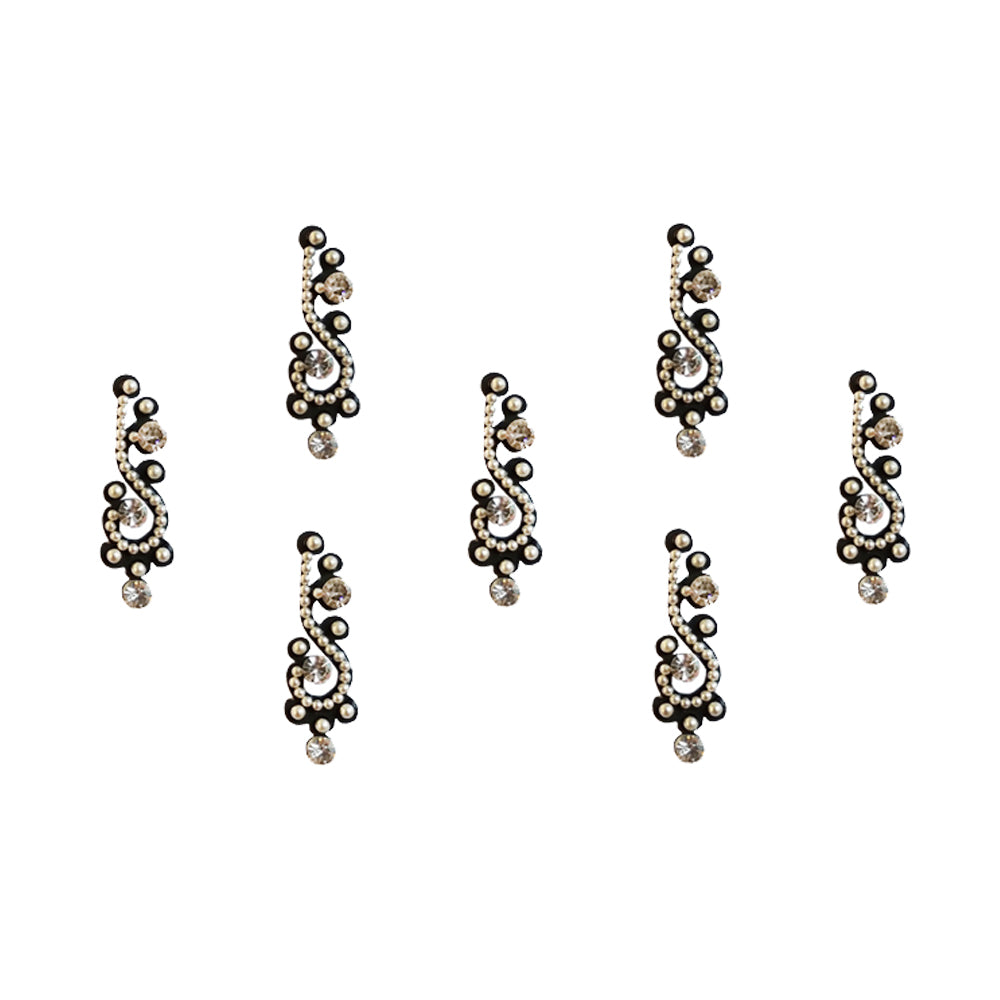 Comet Busters Black Fancy Bindis With Diamond (17mm)(BIN569)