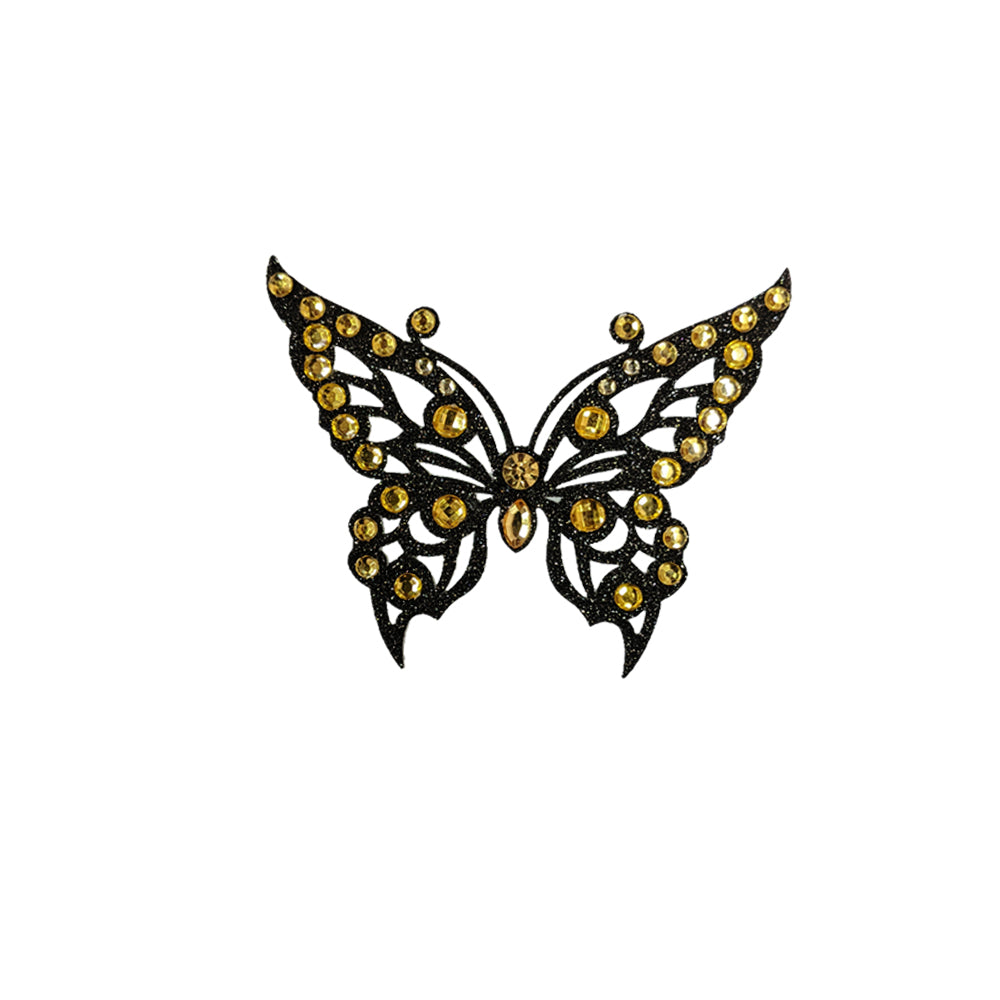 Comet Busters Glitter Black Butterfly Temporary Tattoo Body Jewels Wit