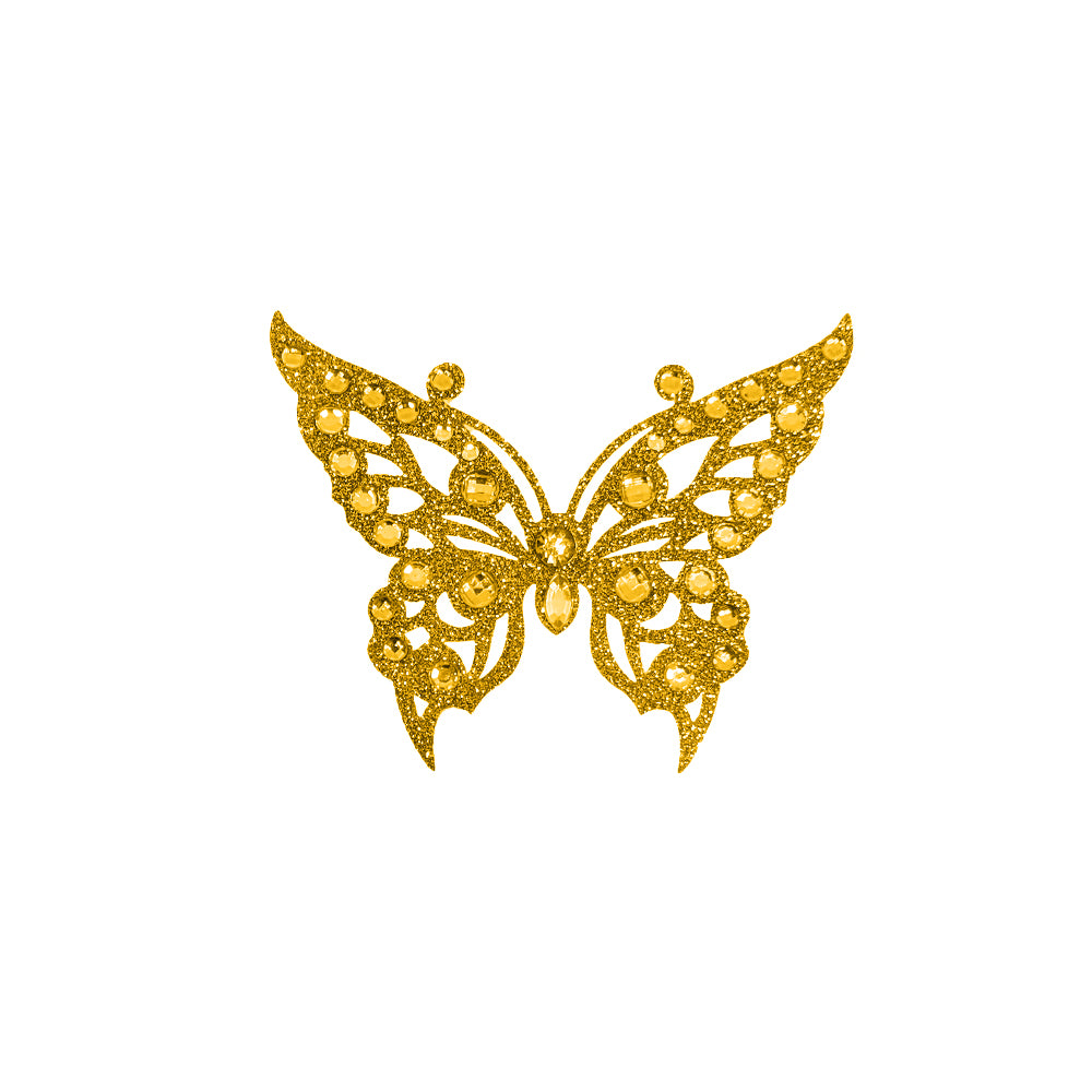 Comet Busters Glitter Gold Butterfly Temporary Tattoo Body Jewels With